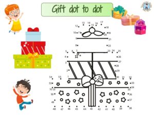 Gift dot to dot - Free Printable Activity PDF - Treasure hunt 4 Kids
