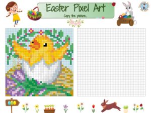 Easter Pixel Art Coloring puzzle - Treasure hunt 4 Kids