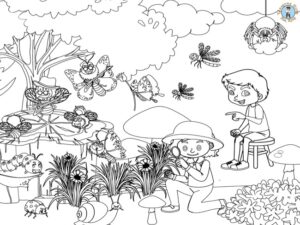 Garden Bugs Coloring Page - Treasure hunt 4 Kids