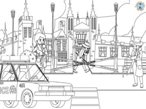 Crime Scene Investigation Coloring Page - Treasure hunt 4 Kids