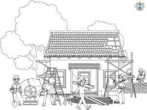 Construction Coloring Page - Treasure hunt 4 Kids