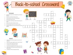 Back-to-school crossword puzzle - Free Printable PDF - Treasure hunt 4 Kids