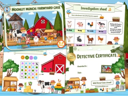 Farm Investigation Game - Printable Mystery for Ages 6–7 - Treasure ...