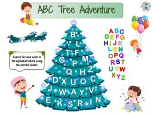 Alphabet Christmas Tree - Free Printable Activity - Treasure hunt 4 Kids