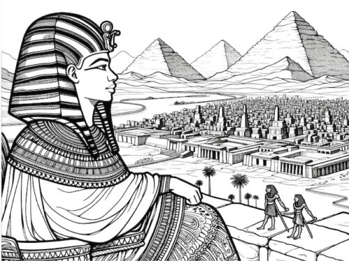 Egypt Coloring Book - Instant Download - Treasure hunt 4 Kids