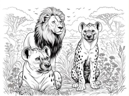 Wild Animals Coloring Book - Instant Download - Treasure hunt 4 Kids
