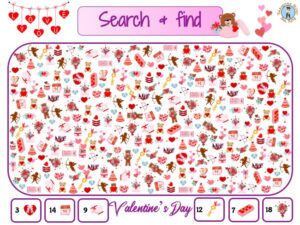 Valentine's Day Seek and Find - Free Printable PDF Game - Treasure hunt ...