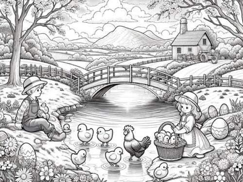 Easter Coloring Book - Instant Download - Treasure hunt 4 Kids