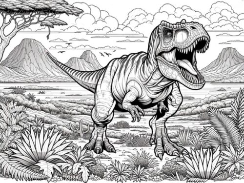 Dinosaur Coloring Book - Instant Download - Treasure hunt 4 Kids