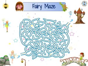 Fairy maze - Free Printable PDF Game - Treasure hunt 4 Kids