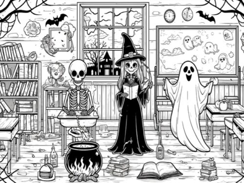Halloween Coloring Book - Instant Download - Treasure hunt 4 Kids